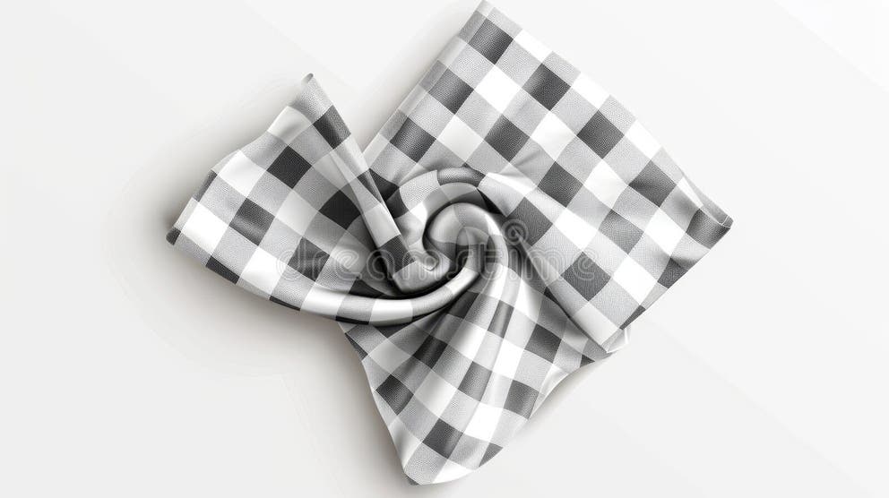 Handkerchief Mockup Mockup in White with a Checkered Pattern. Realistic ...