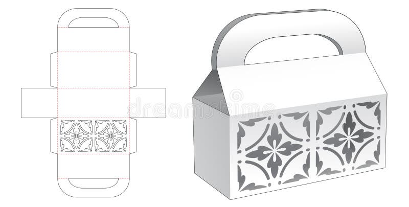 Handle Box with Luxury Stencil on Top Die Cut Template Stock Vector ...