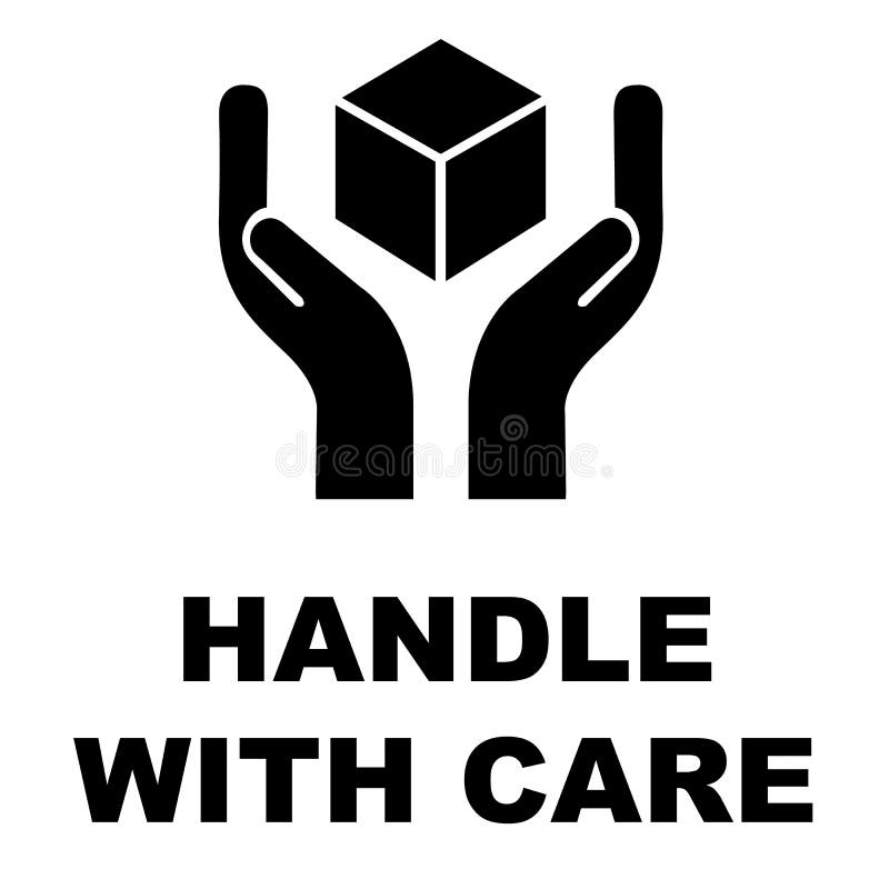 Handle with care icon stock vector. Illustration of paper - 87911703