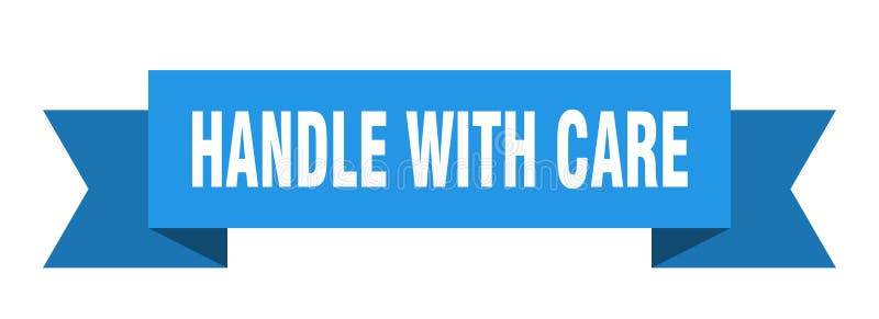 Handle with care ribbon. stock vector. Illustration of design - 153821050
