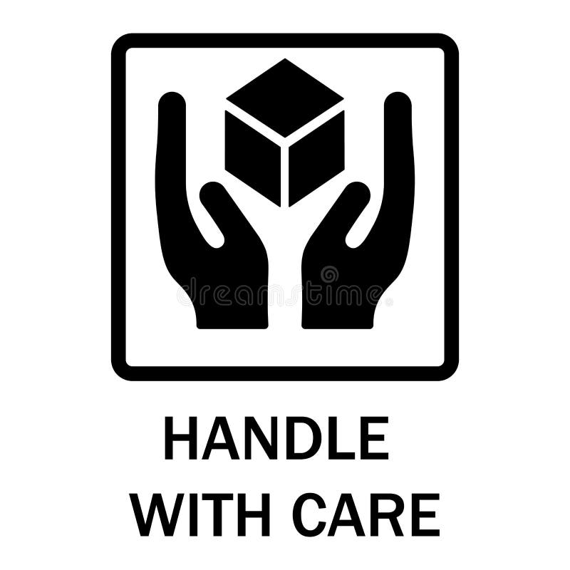 Handle with Care Sign, with Caution, with Care on a White Background ...