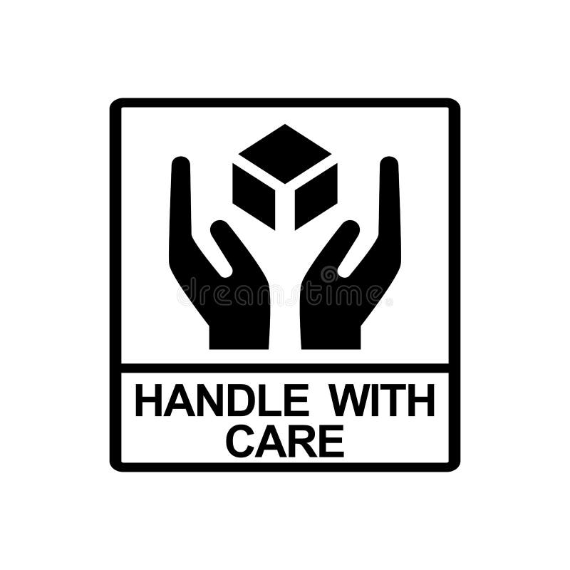 Handle with Care Sign. Icon Vector Illustration Stock Vector ...