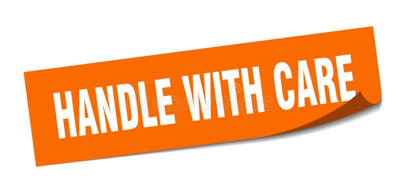Handle with care sticker. stock vector. Illustration of banner - 153638240