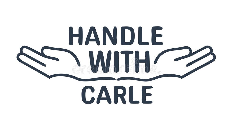 Handle with Care Text Vector Icon, Fragile Shipping Instruction, Vector ...