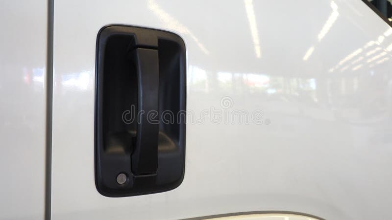 Handle at the Door of 6 Wheel Medium Duty Truck Stock Image - Image of ...