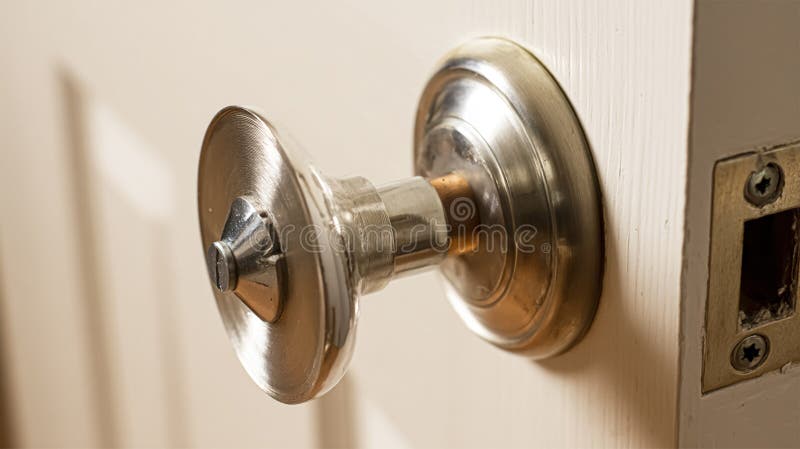 Handle from the Front Door in the Hand of a Man. Broken Door Stock ...