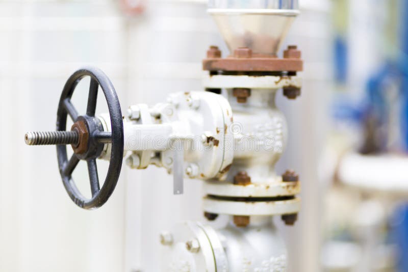 Handle Gate Valve on the Pipeline Stock Image - Image of blue, control ...