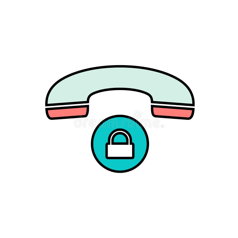 Handle Handset Lock Locked Phone Security Telephone Icon Stock Vector ...