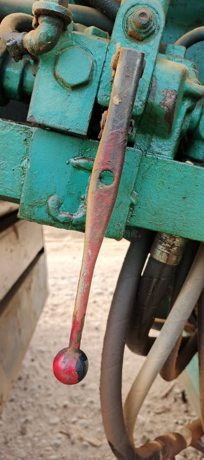 Handle of Hydraulic Jack for Lowbed Trailer Stock Photo - Image of ...
