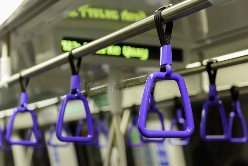 Handle Inside the Metro Train Stock Photo - Image of electric ...