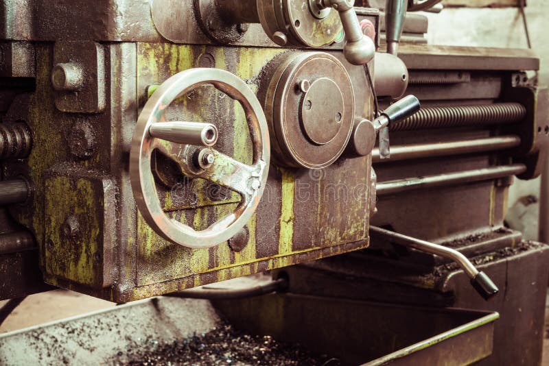 The Handle on the Lathe, Close-up Stock Image - Image of color, factory ...