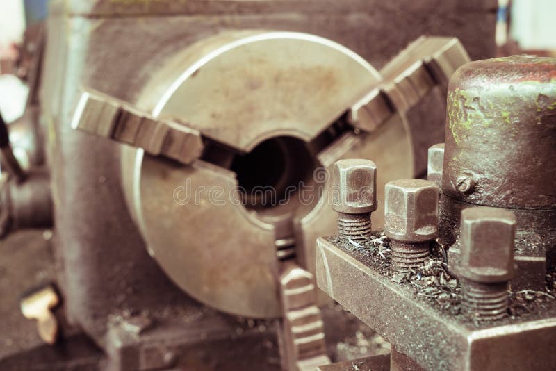 The Handle on the Lathe, Close-up Stock Image - Image of machine ...
