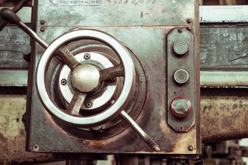 The Handle on the Lathe, Close-up Stock Photo - Image of hard, alone ...