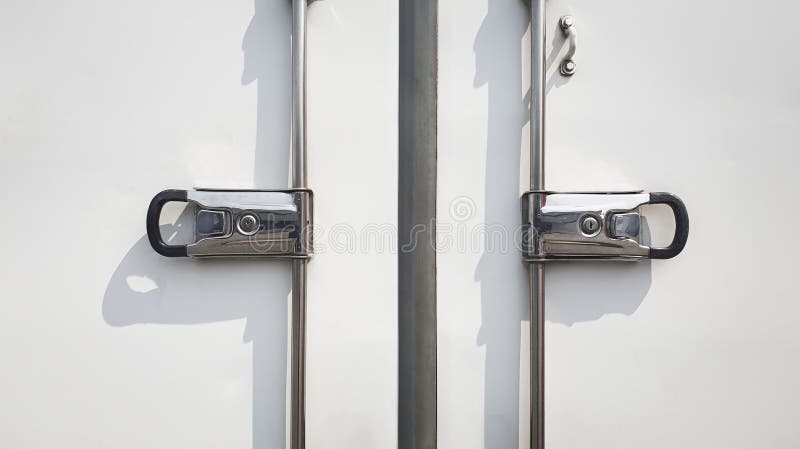 Handle and Lock of Cargo Truck. Security and Protction Transport. Stock ...