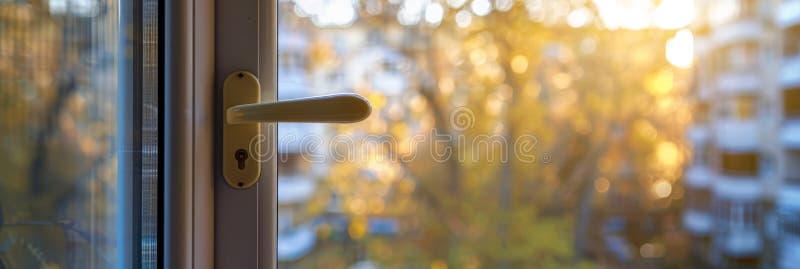 Handle with a Lock on Window, Child Protecting from Falling Out of ...