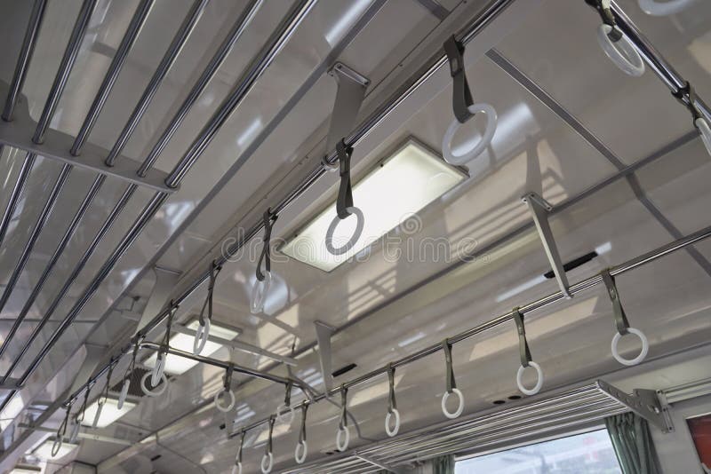 Handle loop in the train. stock image. Image of plastic - 186496337