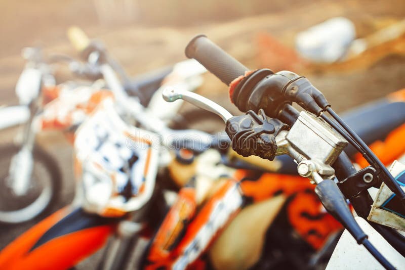 The Handle of the Motorcycle Stock Image - Image of chrome, gauge ...
