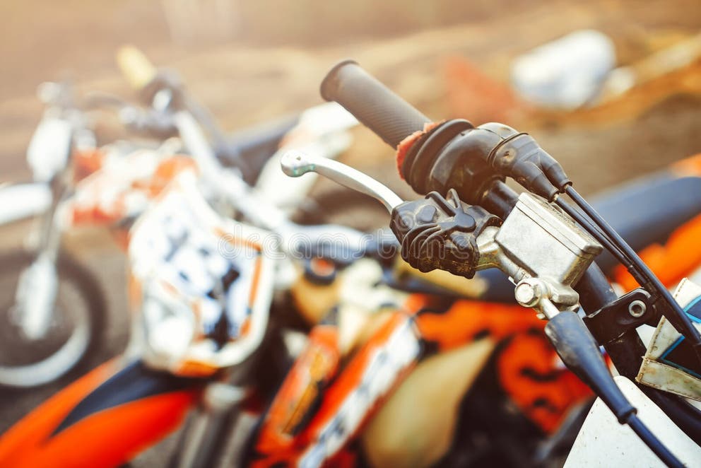 The Handle of the Motorcycle Stock Image - Image of chrome, gauge ...