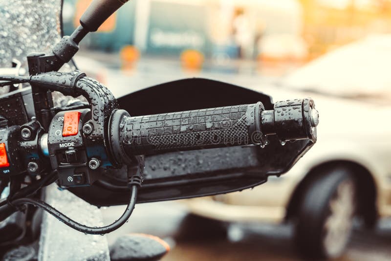 The Handle of the Motorcycle Stock Image - Image of close, handles ...