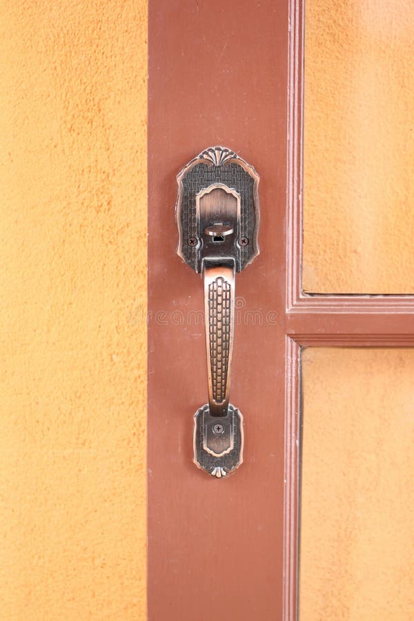Handle of old wooden door. stock photo. Image of style - 39687030
