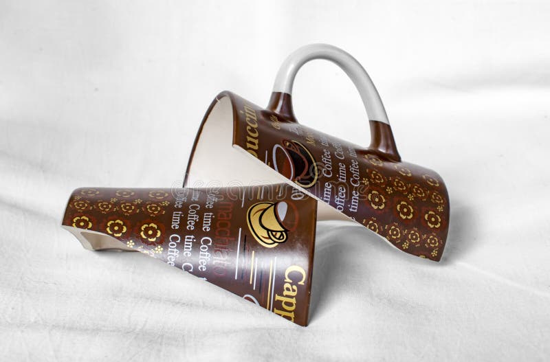 Handle and Other Pieces of Broken Coffee Cup Stock Image - Image of ...