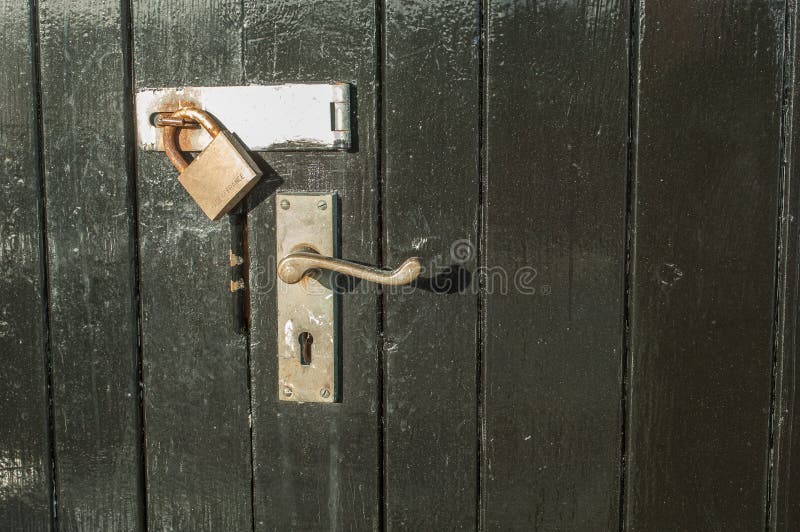 Handle and padlock stock photo. Image of theft, door - 50623358