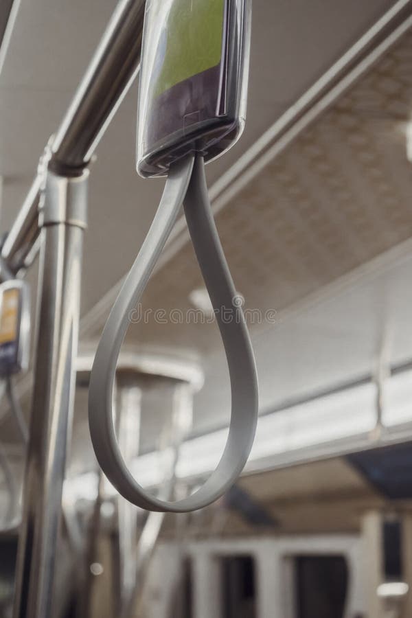 A Handle for People To Hold on To in a Subway Train Stock Photo - Image ...