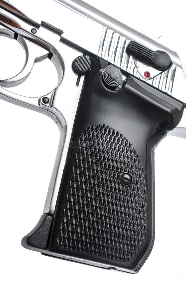 Handle of pistol isolated stock photo. Image of handgun - 220868022