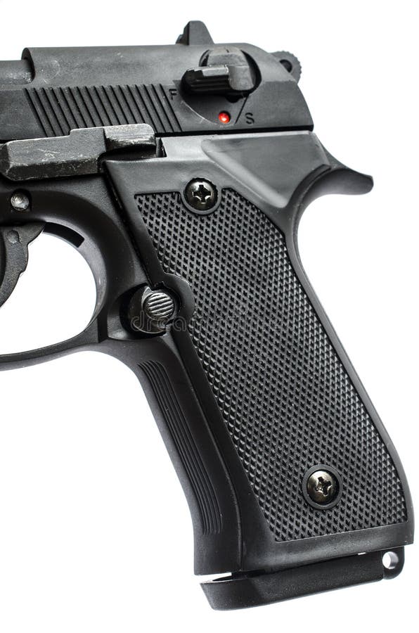 Handle of pistol isolated stock image. Image of pistol - 220867773