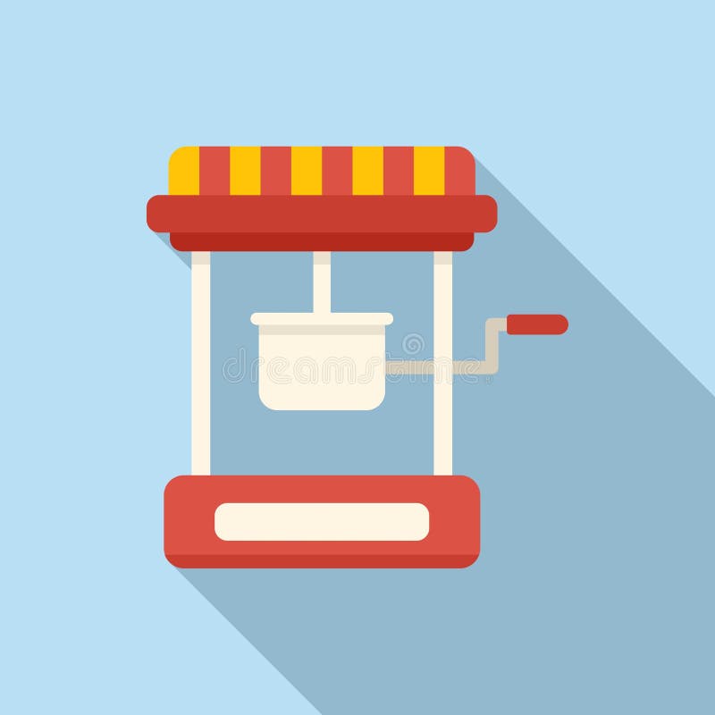 Handle Popcorn Machine Icon Flat Vector. Pop Corn Seller Stock ...