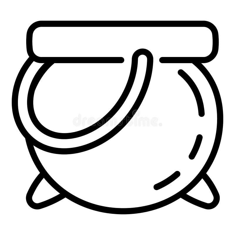 Handle Pot Icon, Outline Style Stock Vector - Illustration of sign ...