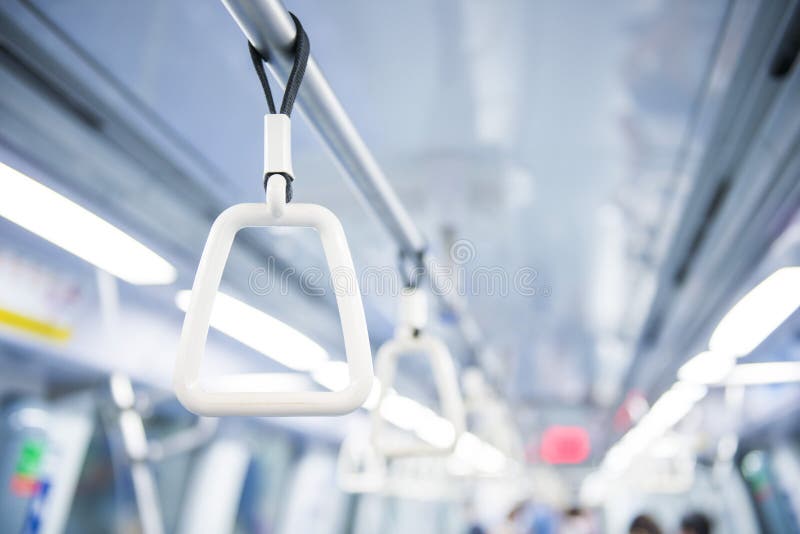Handle for Standing Passenger Inside Subway Train Stock Image - Image ...