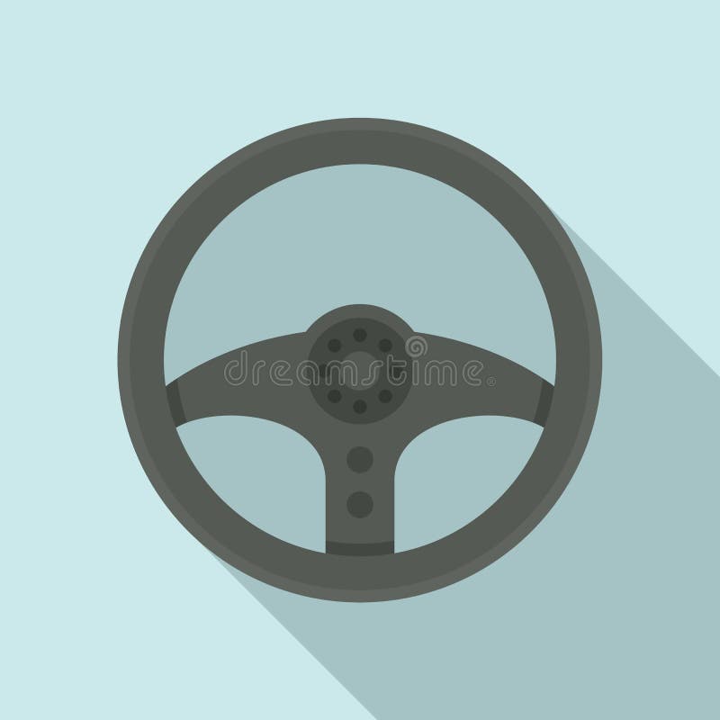 Handle Steering Wheel Icon, Flat Style Stock Vector - Illustration of ...