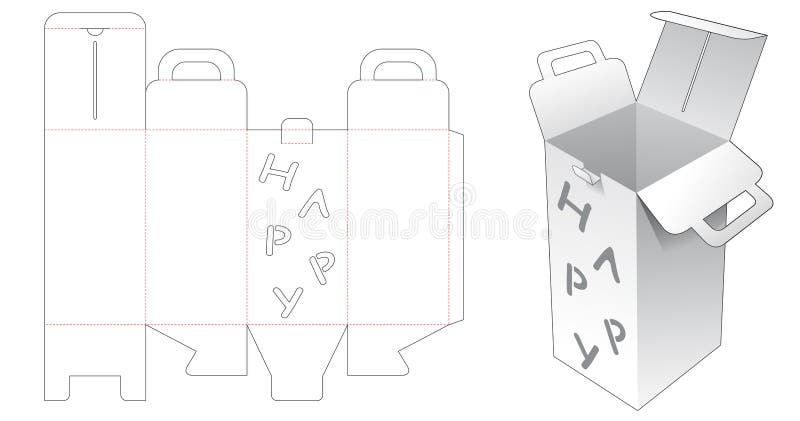 Tall Packaging Box Die Cut Template Stock Vector - Illustration of ...