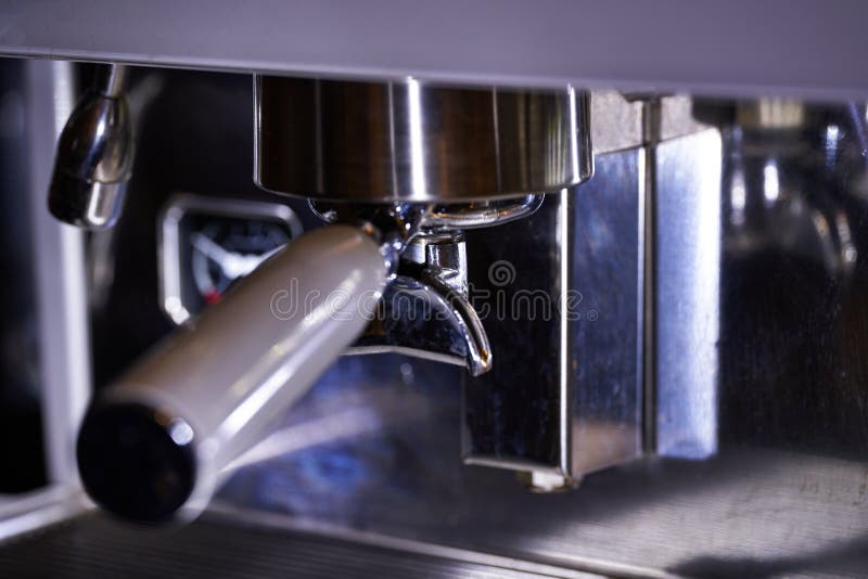 Handle To Load Coffee in Automatic Coffee Maker Stock Image - Image of ...