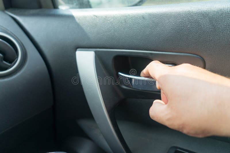 Handle To Open the Car from the Inside. Stock Image - Image of inside ...