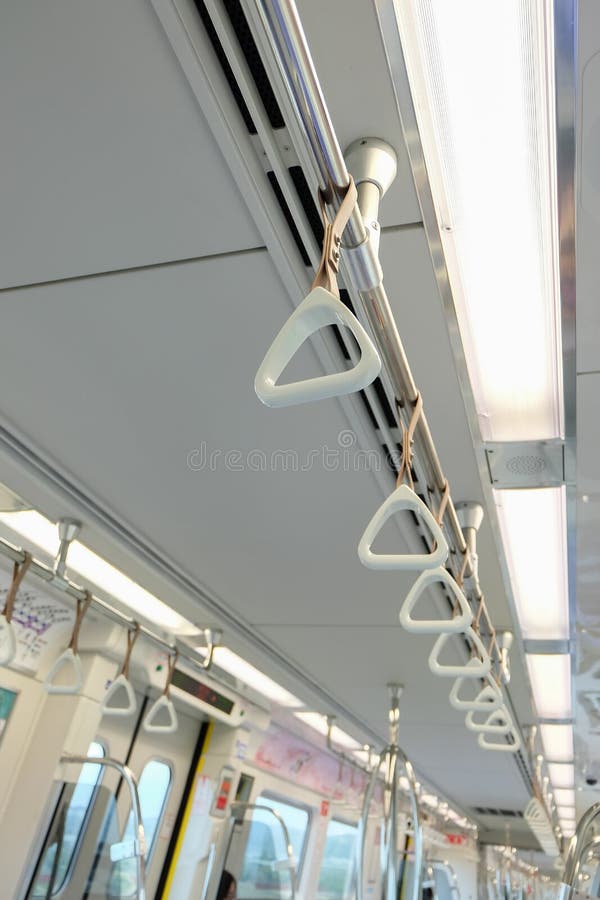 Handle Train Carriage for Standing Passenger Stock Image - Image of ...