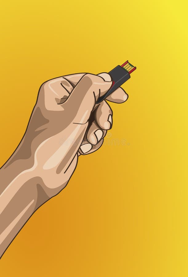 Handle USB drive. stock vector. Illustration of computer - 48386536