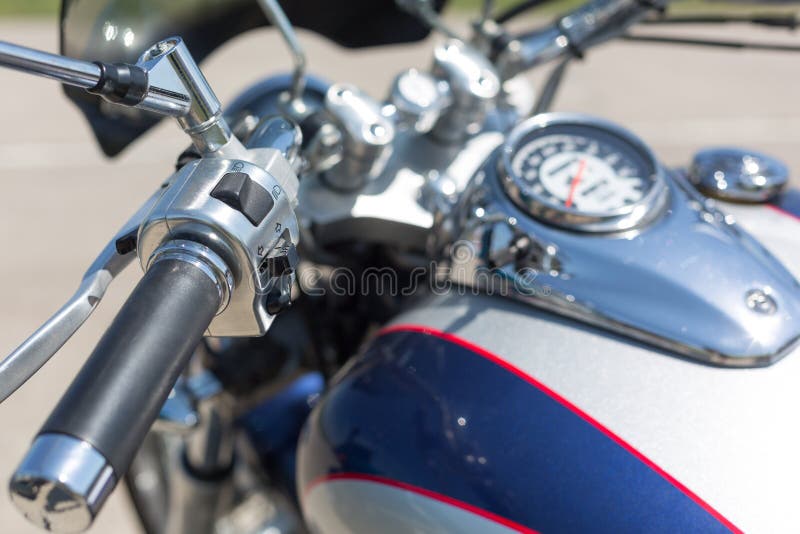 Handlebar of a motorcycle stock image. Image of meter - 31296873