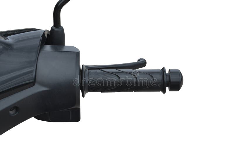 Handlebar of Motorcycle Isolated on White Stock Photo - Image of ...