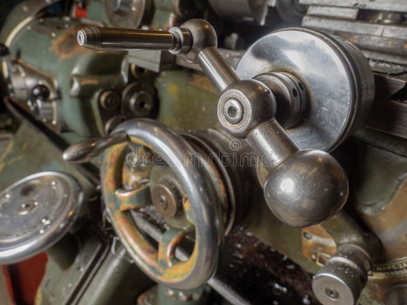 Handles old lathe stock image. Image of mechanic, lathe - 63690229