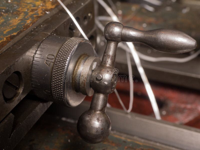 Handles old lathe stock image. Image of metalworking - 63690569