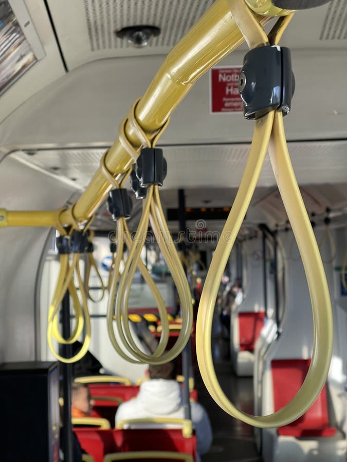 Handles on Railing at Public Transport Stock Image - Image of travel ...