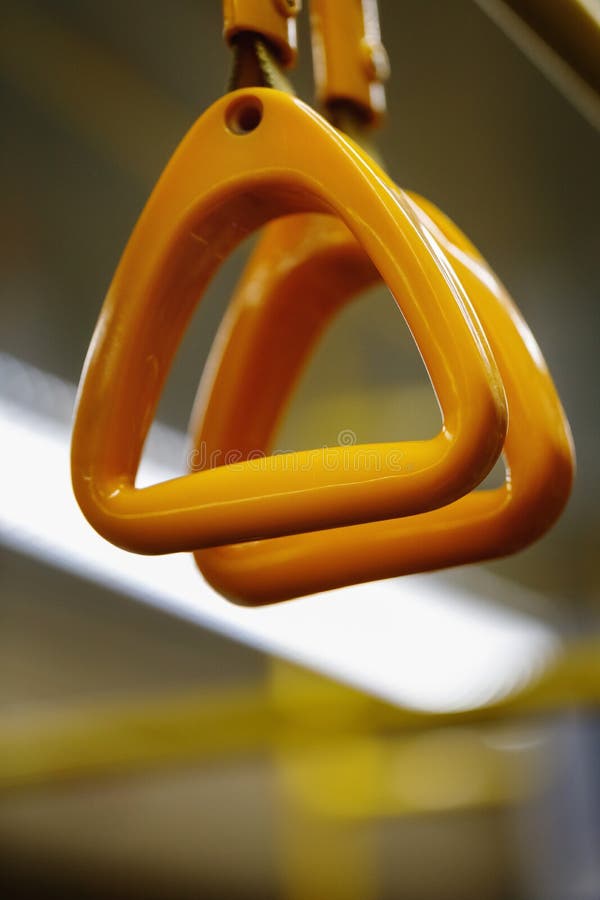 Handles in Transport. Bus and Tram Handles in a Row Stock Photo - Image ...