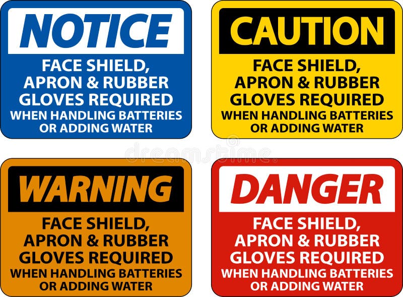 When Handling Batteries Sign on White Background Stock Vector ...