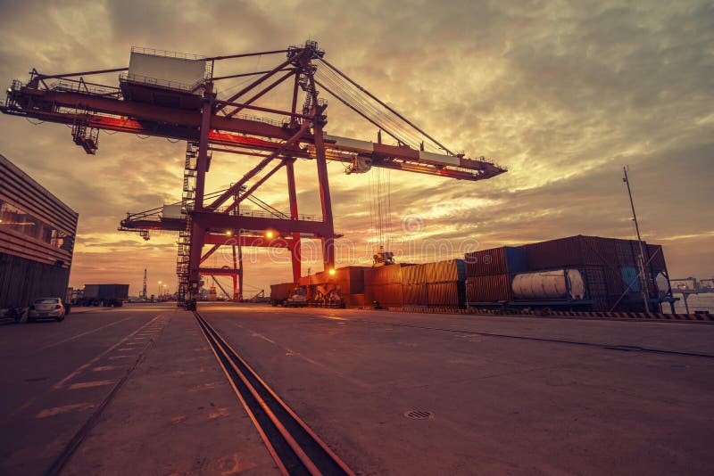 Handling container stock photo. Image of industrial, frame - 99856510