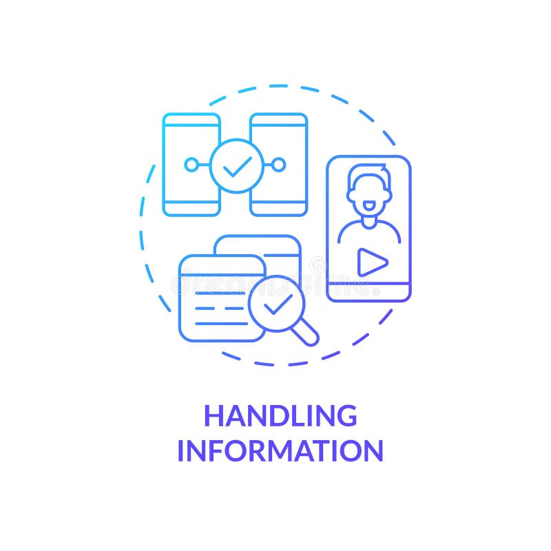 Handling Information Blue Gradient Concept Icon Stock Vector ...
