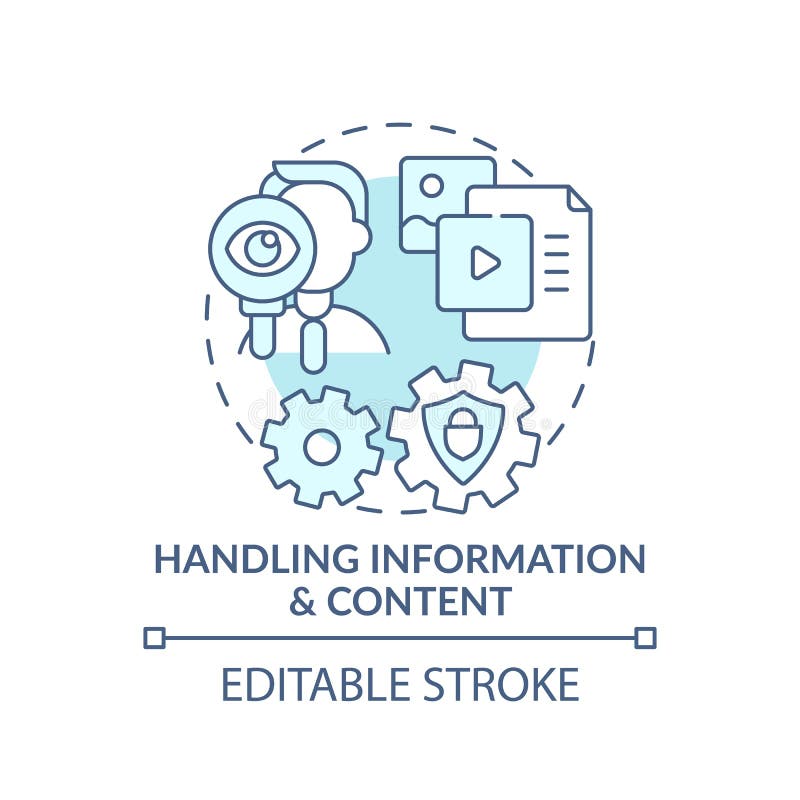 Handling Information and Content Turquoise Concept Icon Stock Vector ...