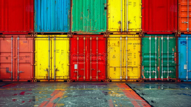 Handling Stack of Container Shipping Yard Stock Illustration ...