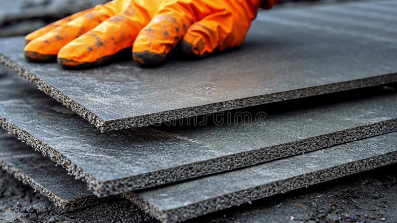 Handling and Stacking Construction Materials at a Site in Early Morning ...
